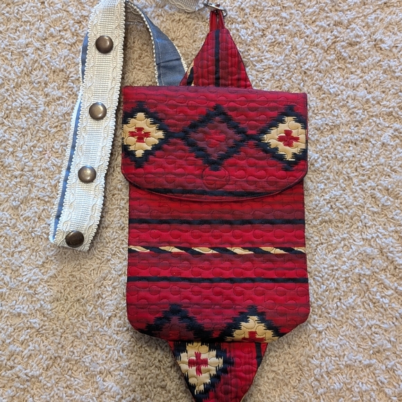 Hand Crafted | Bags | Hand Crafted Red And Black Geometric Crossbody ...